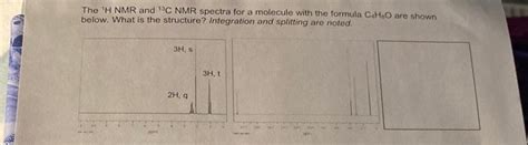 Solved The H NMR And C NMR Spectra For A Molecule With Chegg Com