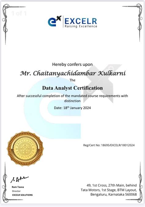 Chaitanyachidambar Kulkarni On Linkedin Excelr Dataanalytics