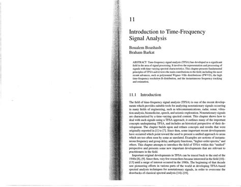Pdf Introduction To Time Frequency Signal Analysis