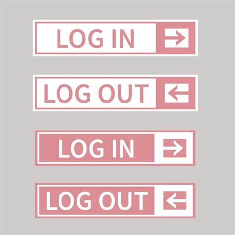 Flat Design Login And Logout Buttons Set Template Postermywall