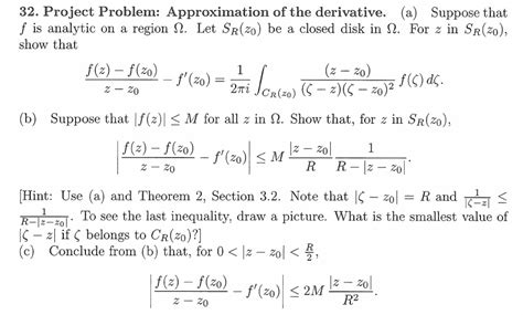 Solved Approximation Of The Derivative A Suppose That F Chegg