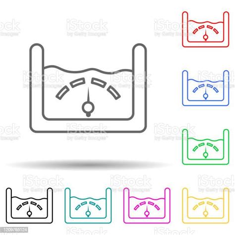 온도계 멀티 컬러 스타일 아이콘입니다 Ui 및 Ux 웹 사이트 또는 모바일 응용 프로그램에 대한 측정 악기 아이콘의 간단한 얇은 라인 개요 벡터 0명에 대한 스톡 벡터 아트