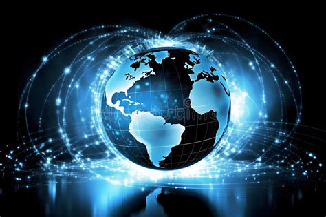 world map with binary code generative ai stock illustration