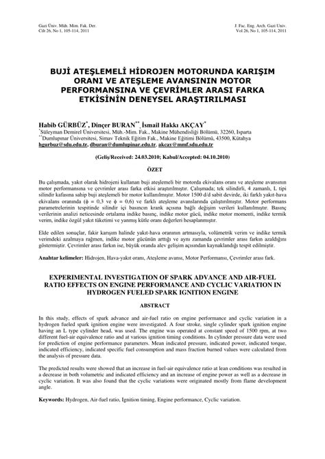 Pdf Experimental Investigation Of Spark Advance And Air Fuel Ratio