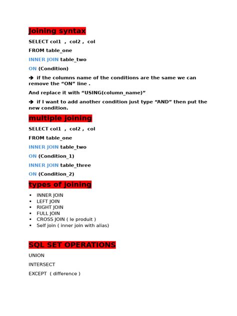 Joining Data In Sql Pdf Teaching Methods And Materials Science