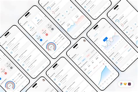 销售仪表板移动应用 App Ui Kit Sketchfigxd 云瑞设计
