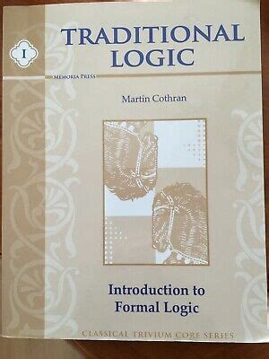 Traditional Logic Book I Introduction To Formal Logic Workbook EBay