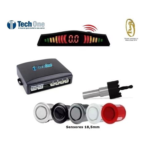Kit Sensor Estacionamento Ré Para Carro Cinza Claro Grafite