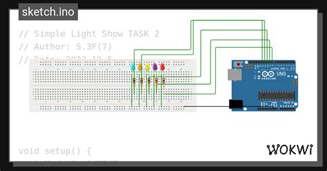 Simple Light Pattern Task 2jason 2b 4 Wokwi Esp32 Stm32 Arduino Simulator