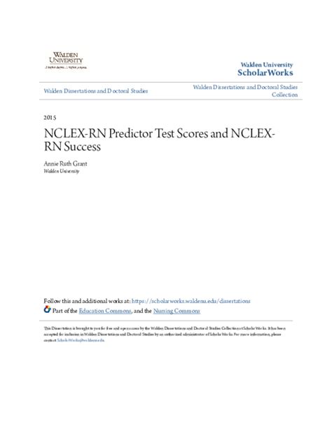 Pdf Nclex Rn Predictor Test Scores And Nclex Rn Success