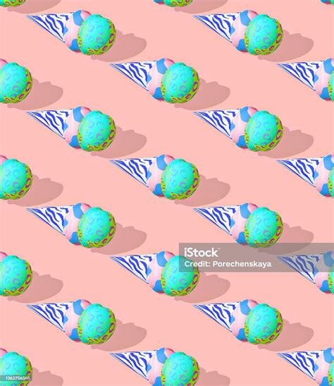 원활한 등분성 3d 렌더 패턴 최소한의 디자인 창조적 인 아이스크림 달콤한 사탕 가게 음식 개념 0명에 대한 스톡 사진 및 기타 이미지 Istock