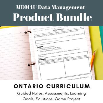 MDM U Data Management BUNDLE Lessons Assessments Learning Goals Project