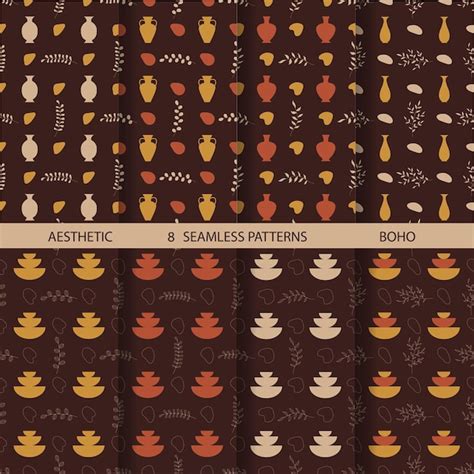 premium vector aesthetic patterns boho patterns set of seamless