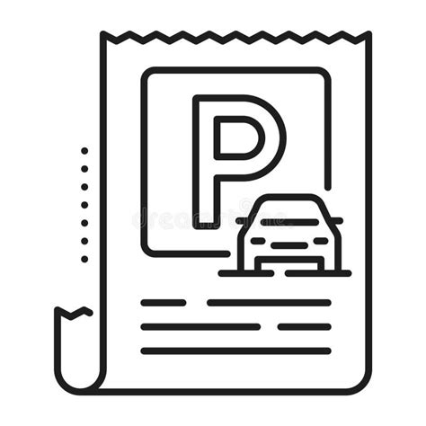 Parking Receipt Line Icon Automatic Garage Service Stock Vector