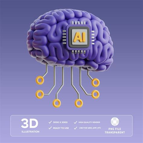 Premium Psd Psd Ai Brain 3d Illustration