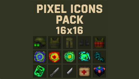 Pixel Icons Pack 16x16 Fantasy And Survival Gamedev Market