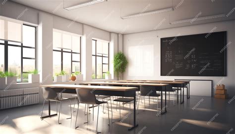 Premium Ai Image Photo Of Empty Classroom Background