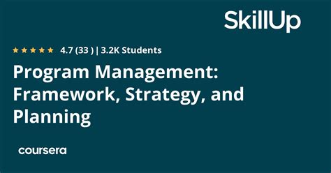 Program Management Framework Strategy And Planning Coursera