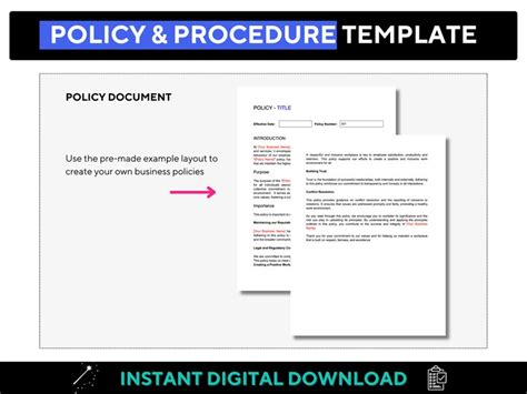Policy Procedure Template Editable Policy Doc Template Editable Business Procedure Google