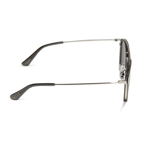 Camden Aviator Sunglasses Black Smoke Crystal And Grey Diff Eyewear