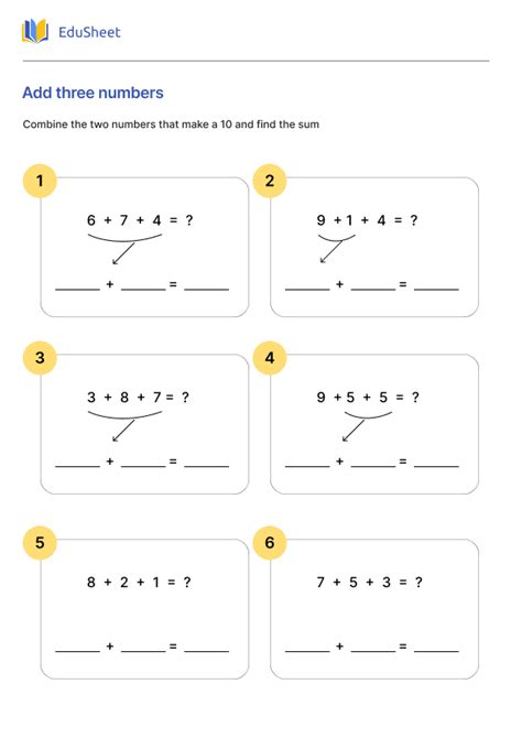 Add Three Numbers Worksheets Free Download At Orchids International