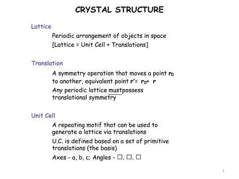 PPT CRYSTAL STRUCTURE PowerPoint Presentation Free Download ID