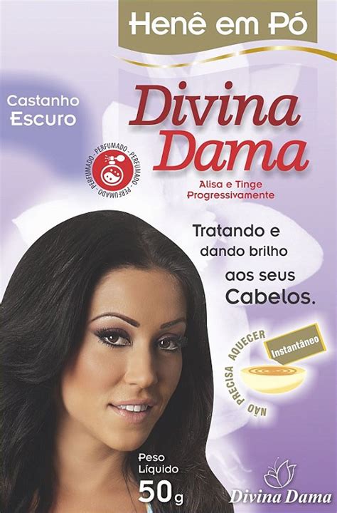 Divina Dama Henê Pó Castanho Escuro Divina Dama Cosméticos