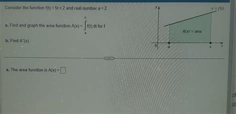solved consider the function f t 5t 2 and real number a 2