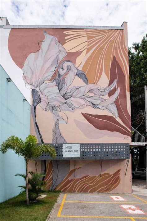 Colorful Flower Mural On Building