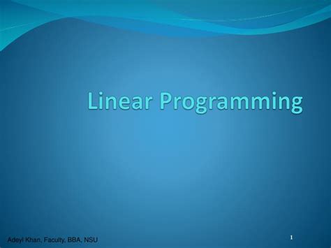 Ppt Linear Programming Powerpoint Presentation Free Download Id1566267