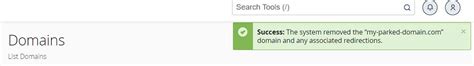 how to remove or delete a parked alias domain