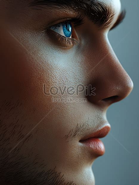 남자의 측면 얼굴 초상화