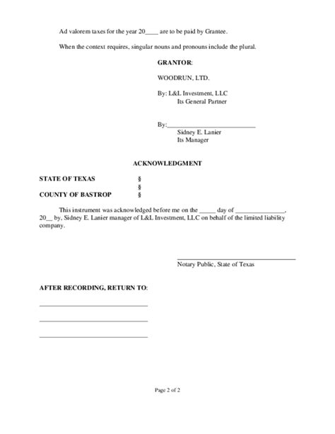General Warranty Deed Texas Free Download