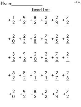 Printable Math Fact Time Tests