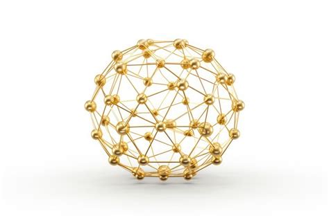 premium ai image 3d network structure concept with gold sphere in the