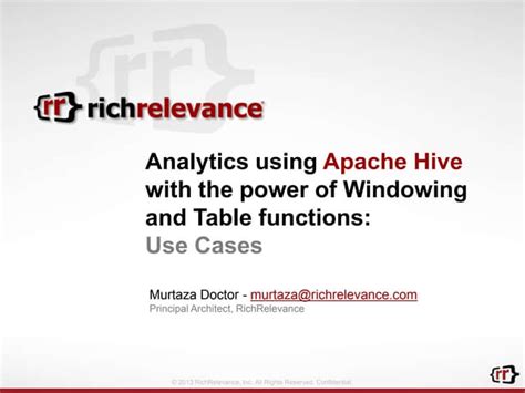 advanced analytics using apache hive ppt