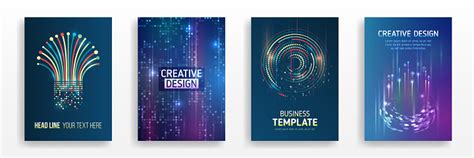 비즈니스 프리젠 테이션을위한 과학 표지 디자인 하이테크 브로셔 전단 템플릿 기술 배경 디자인 소책자 전단지 연례 보고서 레이아웃 하프톤에 대한 스톡 벡터 아트 및 기타