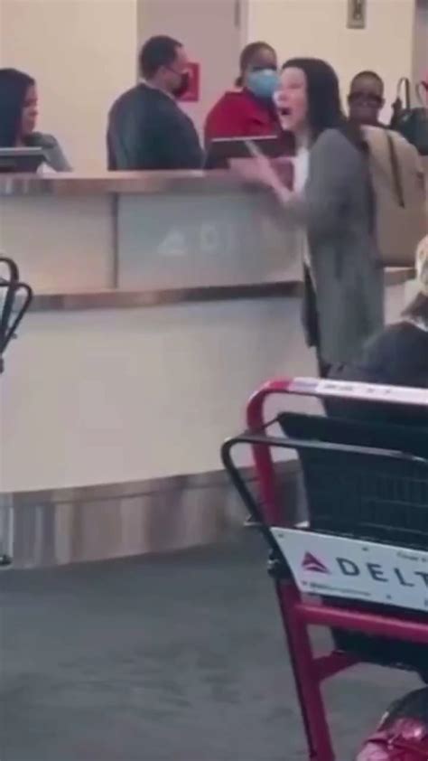 Karen Has A Meltdown At The Delta Gate Screaming About Her Period And