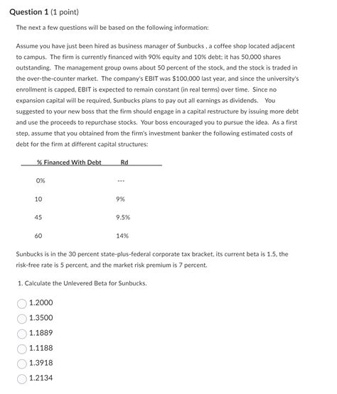 Solved Question 6 1 Point Assume You Have Just Been Hired