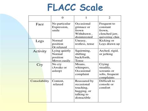 Flacc Pain Scale Printable Pl