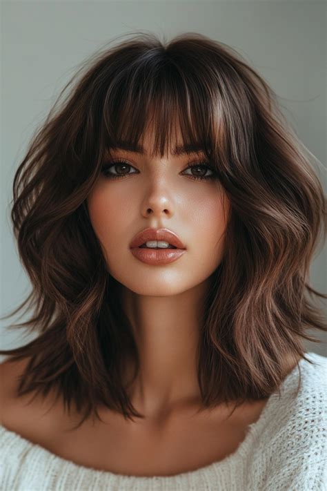Get Inspired 19 Stunning Shoulder Length Hairstyles With Curtain Bangs