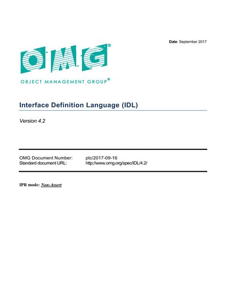 Interface Definition Language Idl Version 4 2 Pdf Computing