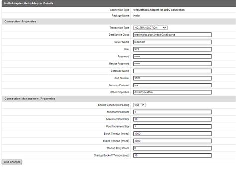 getting error enabling jdbc connection webmethods