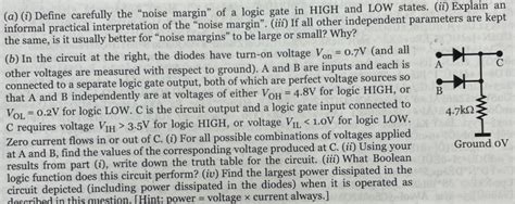 Solved A I Define Carefully The Noise Margin Of A Chegg