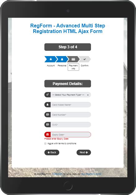 Regform Advanced Multi Step Registration Html Ajax Form By Mgscoder