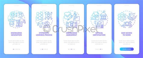 Advantages Of Formal Education Blue Gradient Onboarding Mobile App