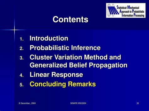 PPT Linear Response Formula And Generalized Belief Propagation For Probabilistic Inference