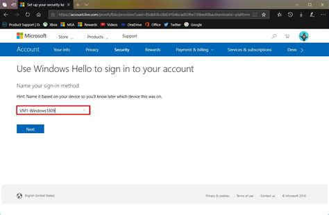 how to set up windows hello to sign in to a microsoft account