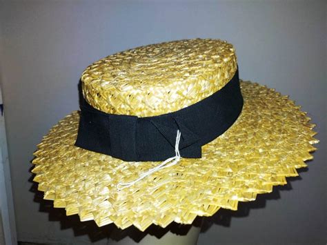 Italy Made 100 Straw Cappello Ladies Hat Boater Rn 59478 21 22 Western Gatsby Summer Pioneer