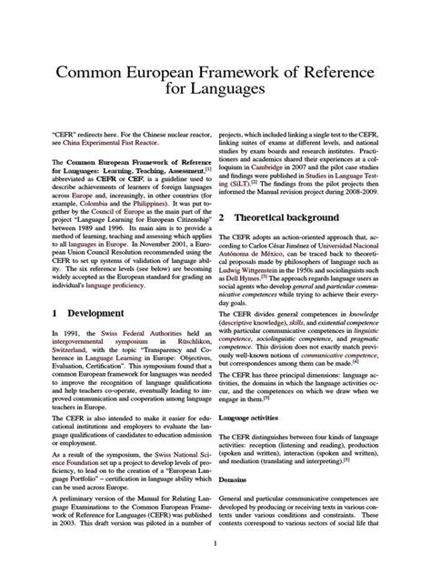 Common European Framework Of Reference For Languagespdf Educational Assessment And Evaluation